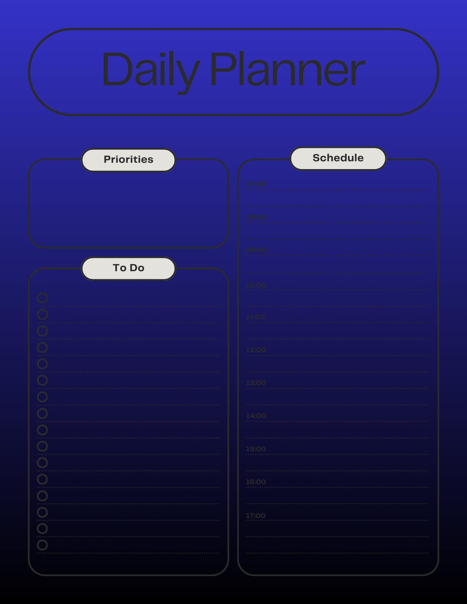 Printable Daily Planner | Calendar, Priorities & To-do List ...