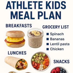 Week 5 Athlete Kids Meal Plan - High Protein & Complex Carbs - Cold ...