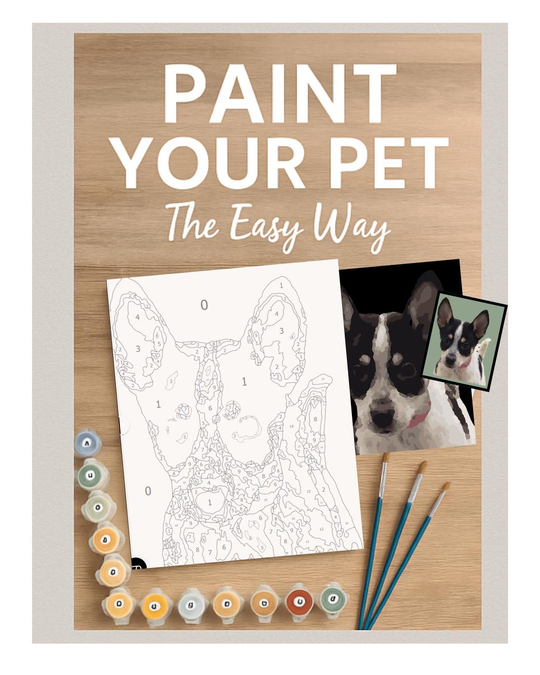 DIY Paint Your Pet Kit – Custom Pet Portrait Canvas – Dog Cat Bunny ...