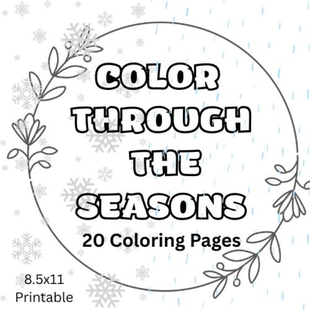 Art Therapy Bundle: Four Seasons Coloring Pages - Printable Digital ...