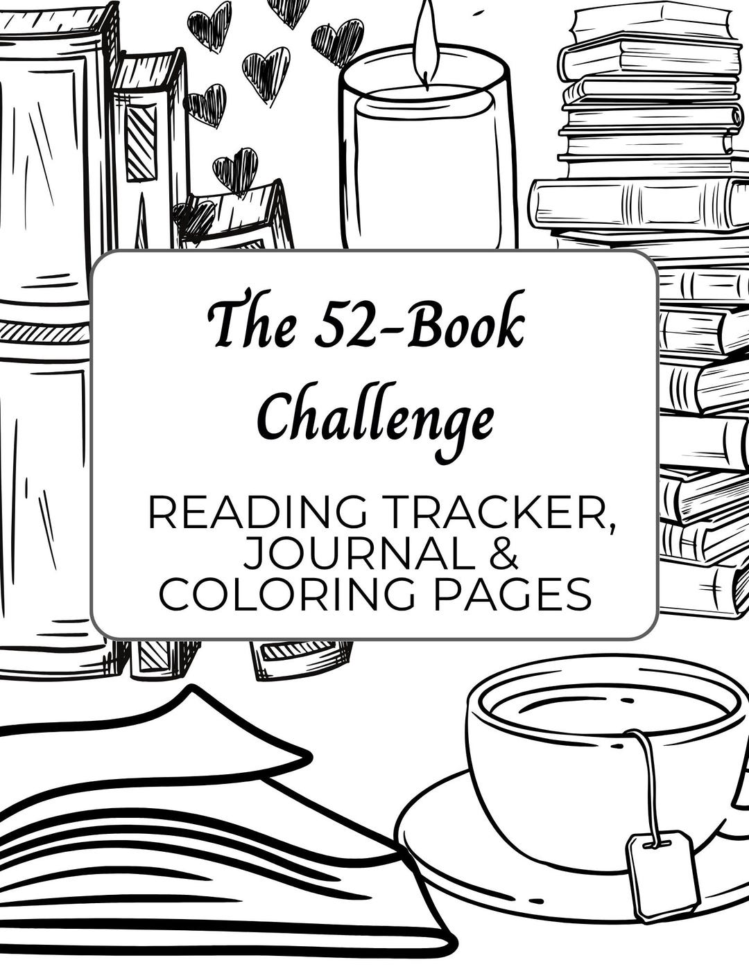 52 Book Challenge Journal: Printable Reading Tracker & Favorite Quotes ...