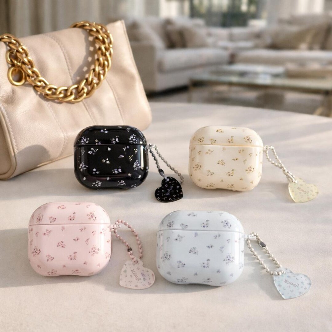 Floral Airpods Case Luxury Style Trendy Heart Charm Designer Cover 2025 ...