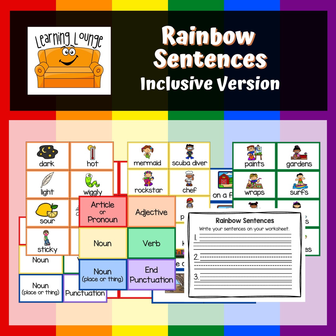 Rainbow Sentences Inclusive Learning Activity | Pre-k, Kindergarten ...