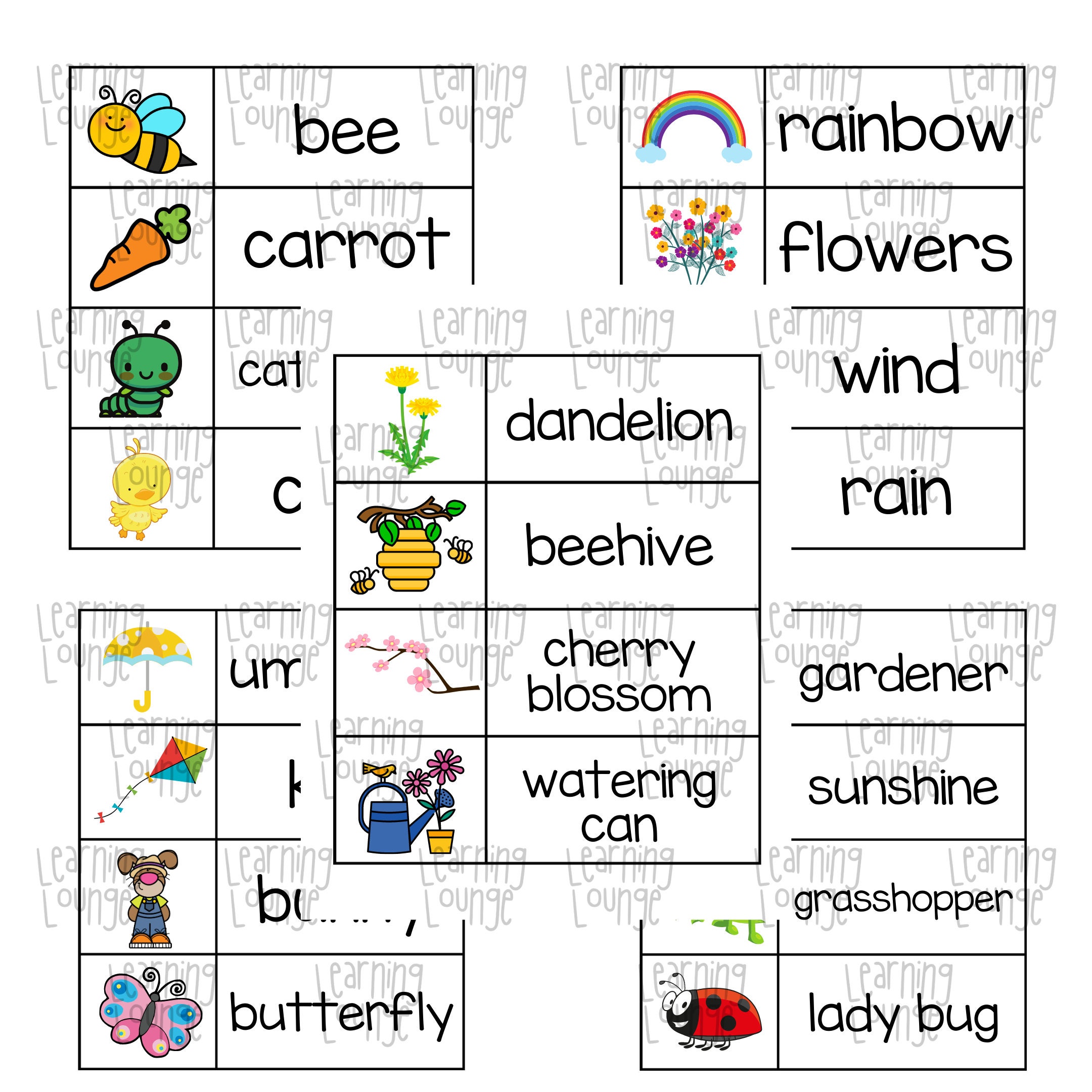 Spring 3-in-1 Word Learning Activity | Pre-k, Kindergarten, First Grade ...