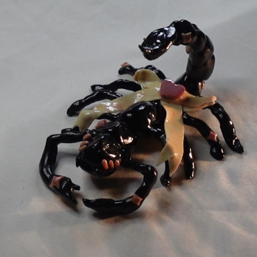 Handmade Black Scorpion Clay With Cute Embellishments - Black Gothic ...