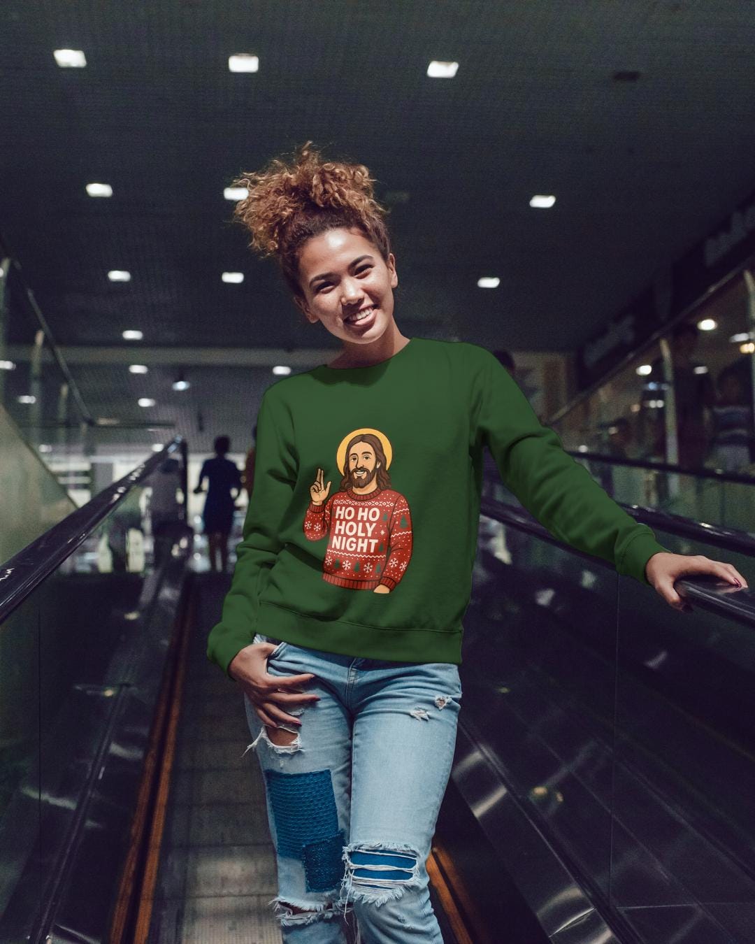 Ho Ho Holy Night Jesus Sweater Sweatshirt | Christmas Religious ...