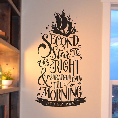 Peter Pan Wall Decal Peter Pan Wall Sticker Neverland Wall | Etsy