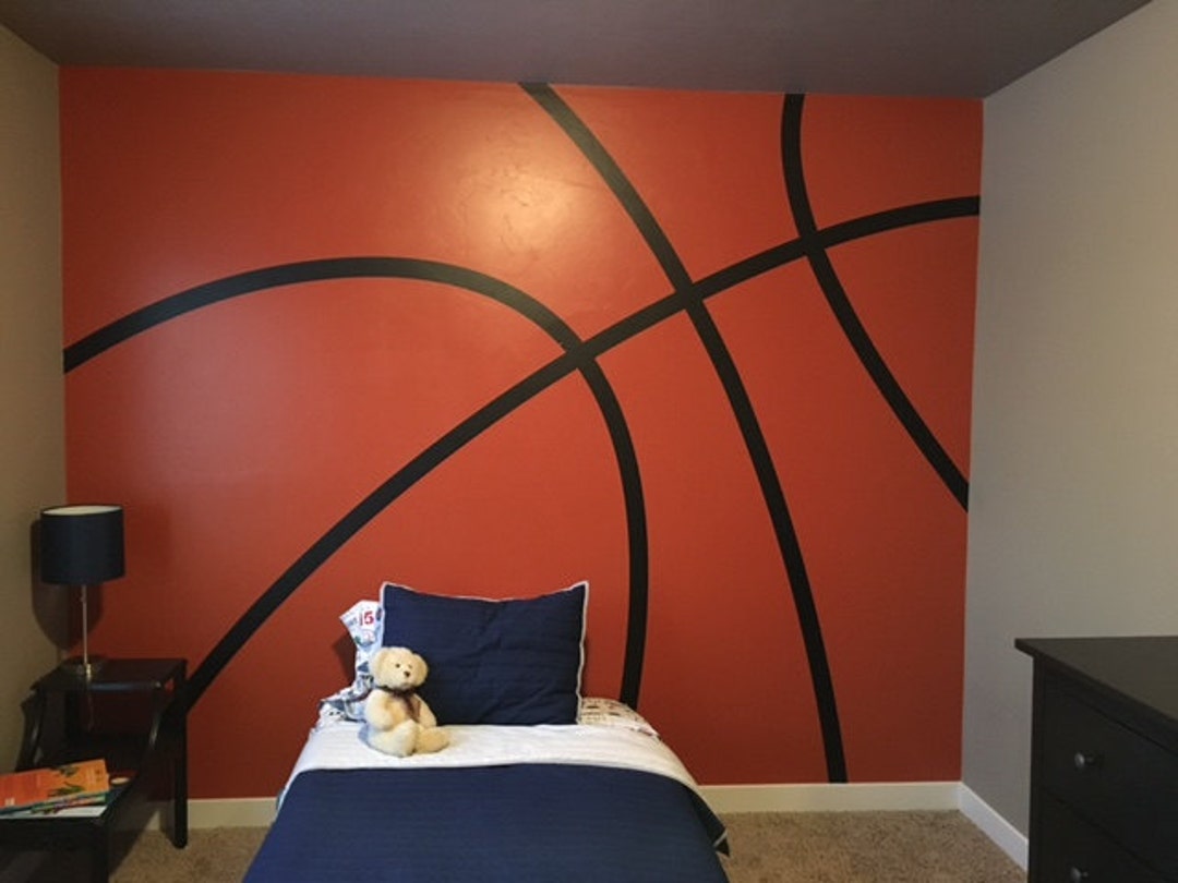 Basketball Stripes Vinyl Wall Decal: Sports Decor IM023 - Etsy
