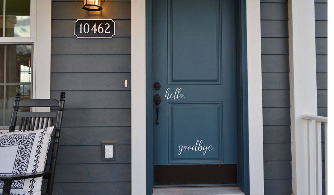Hello Goodbye Door Decal: Matte Vinyl Sticker - Etsy