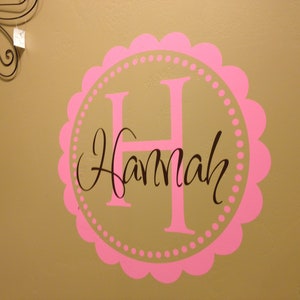 CUSTOM Pink Name Wall Decal Lots of Fonts and Images to Choose From ...
