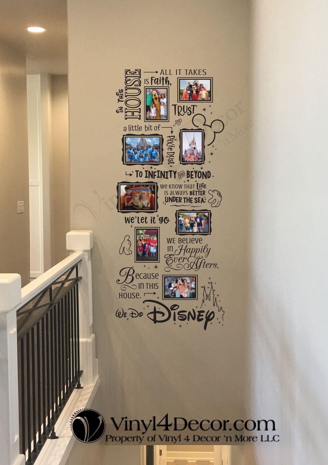 In This House We Do Disney Photo Collage Wall Decal BC838 - Etsy