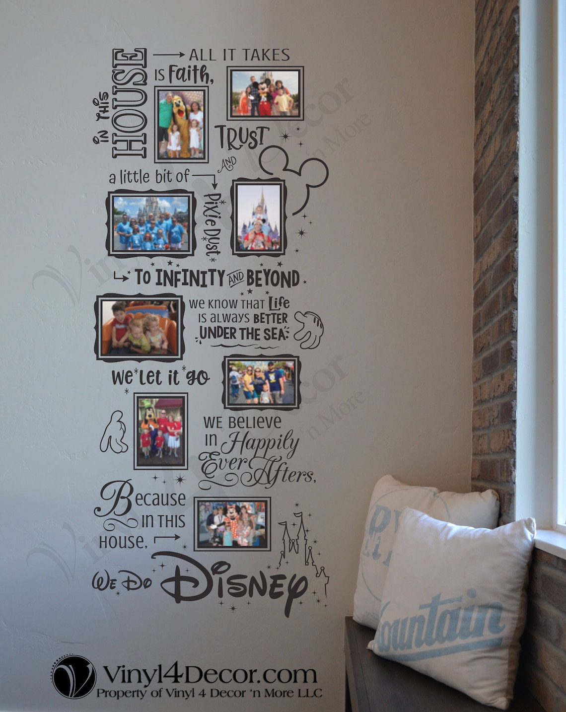 In This House We Do Disney Photo Collage Wall Decal BC838 | Etsy