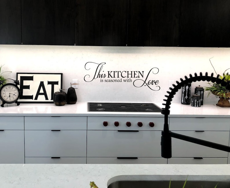 Kitchen Decal, This Kitchen is Seasoned With Love Wall Decal Vinyl ...