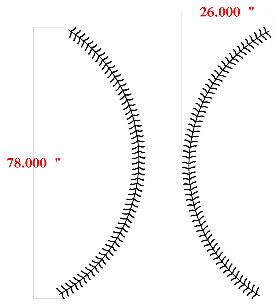 Baseball Stitches Decal. Comes in 2 78 X 26 Cuts IM019 | Etsy
