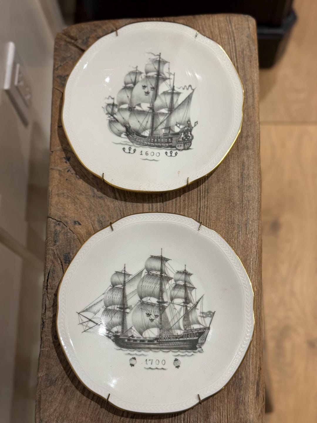 Set of 2 Rörstrand Swedish Porcelain Plates – Historical Ships Design ...