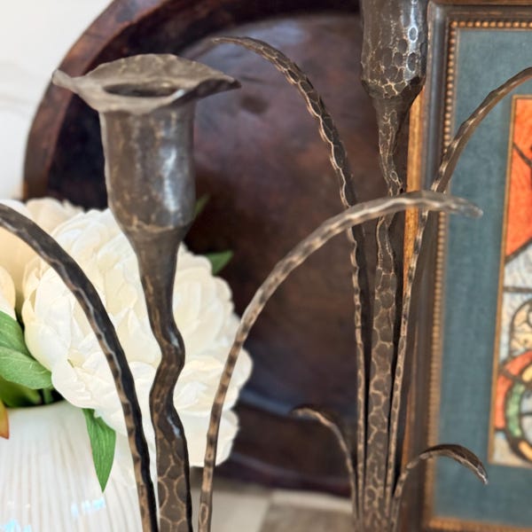 Iron Candlesticks Pair - Etsy