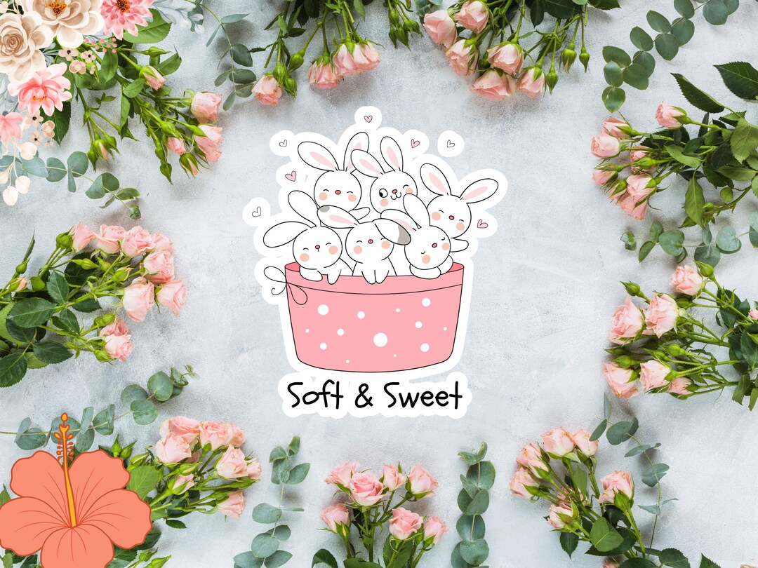 Kawaii Bunny PNG Sticker – Cup of Rabbits, Digital Planner (digital ...