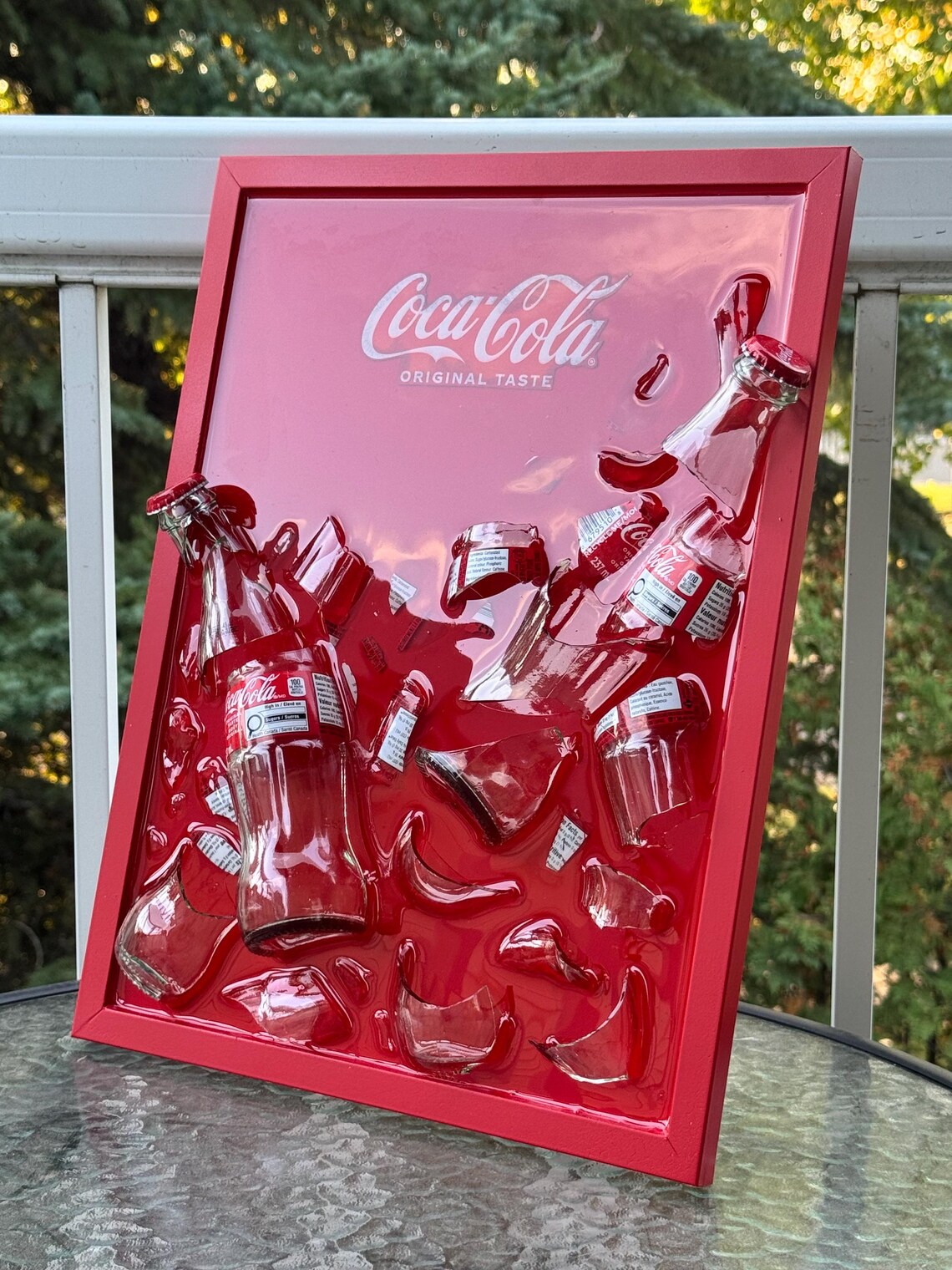 Coca-cola Bottle Art: 3D Glass in Red Resin Frame - Etsy