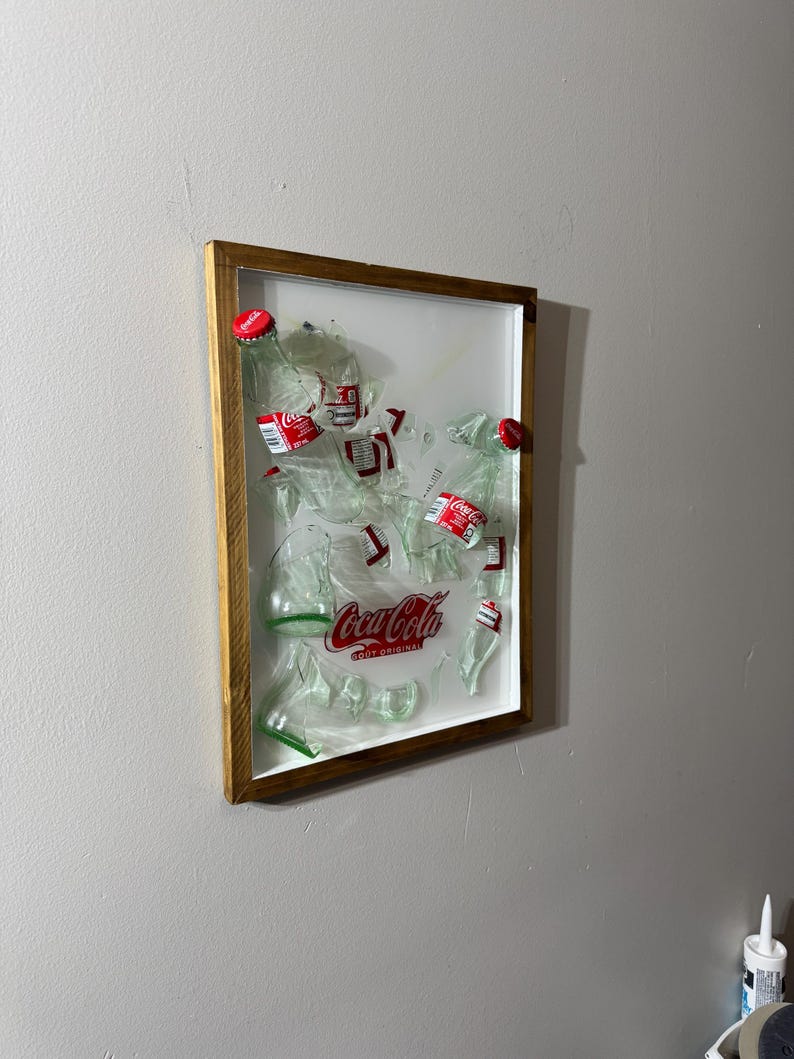Coca-cola Bottle Art: 3D Glass Resin Wall Decor in Wood Frame - Etsy