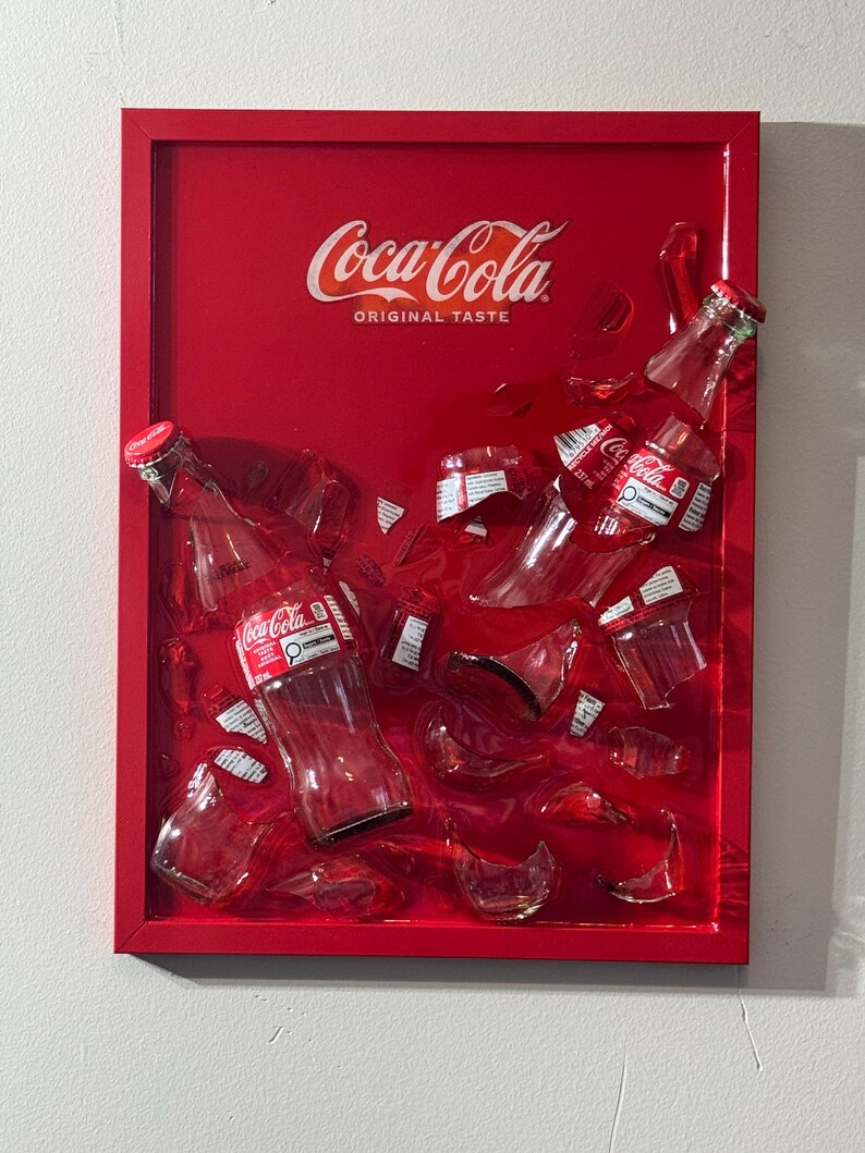 Coca-cola Bottle Art: 3D Glass in Red Resin Frame - Etsy