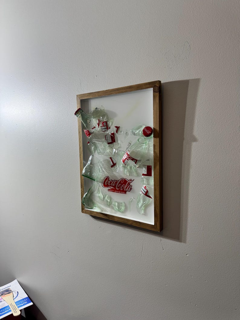 Coca-cola Bottle Art: 3D Glass Resin Wall Decor in Wood Frame - Etsy