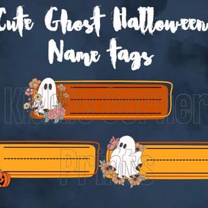 Cute Ghost Halloween Name Tags Printable for Preschool Teacher ...