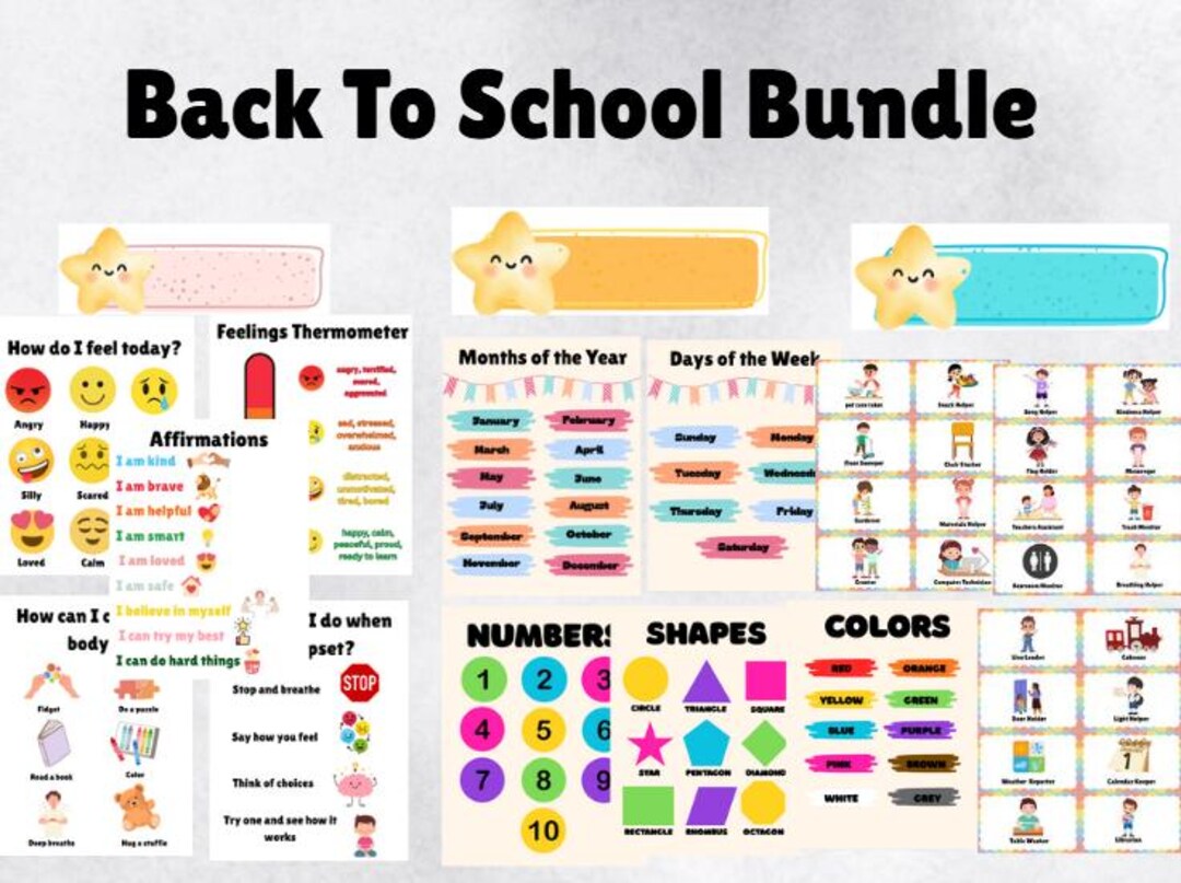 Printable Classroom Decor Bundle for Preschool Teacher Resources - Etsy