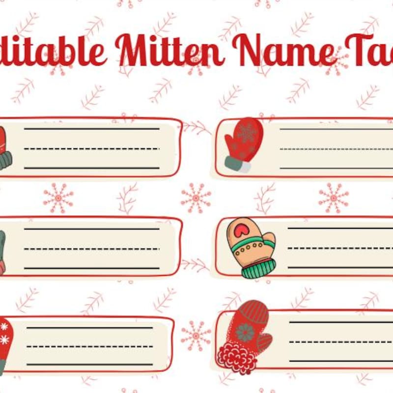 Winter Theme Name Tags - Etsy