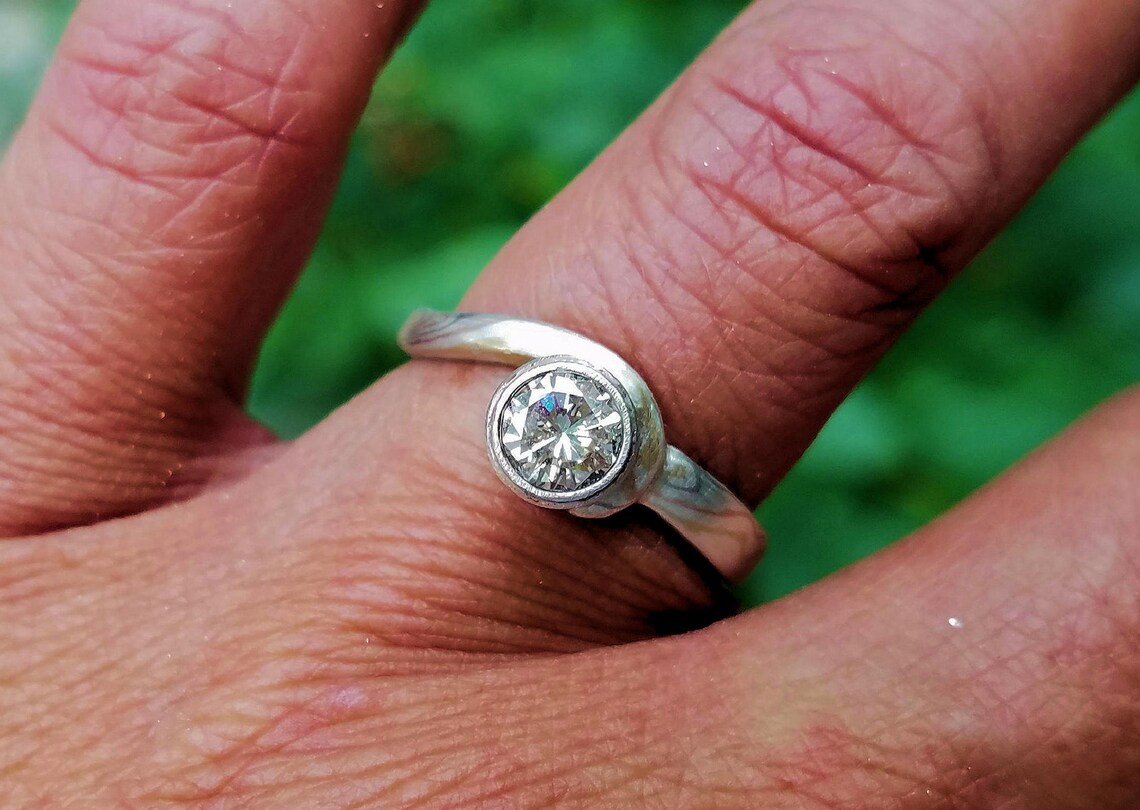 Unique Solitaire Engagement Ring With Nature Inspiration in - Etsy