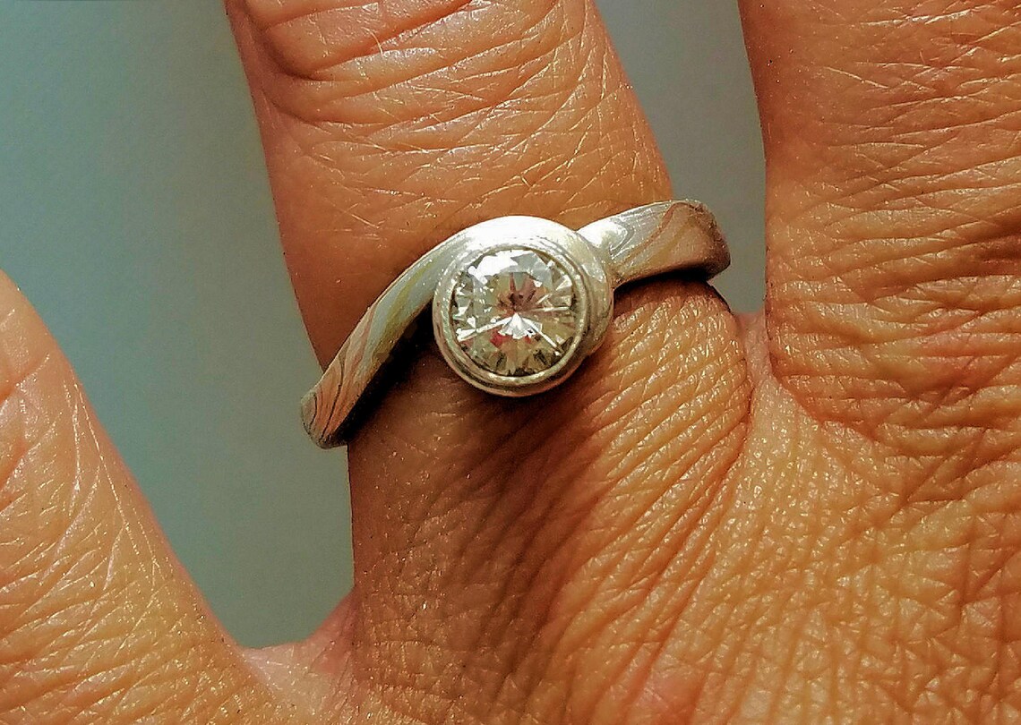 Unique Solitaire Engagement Ring With Nature Inspiration in - Etsy