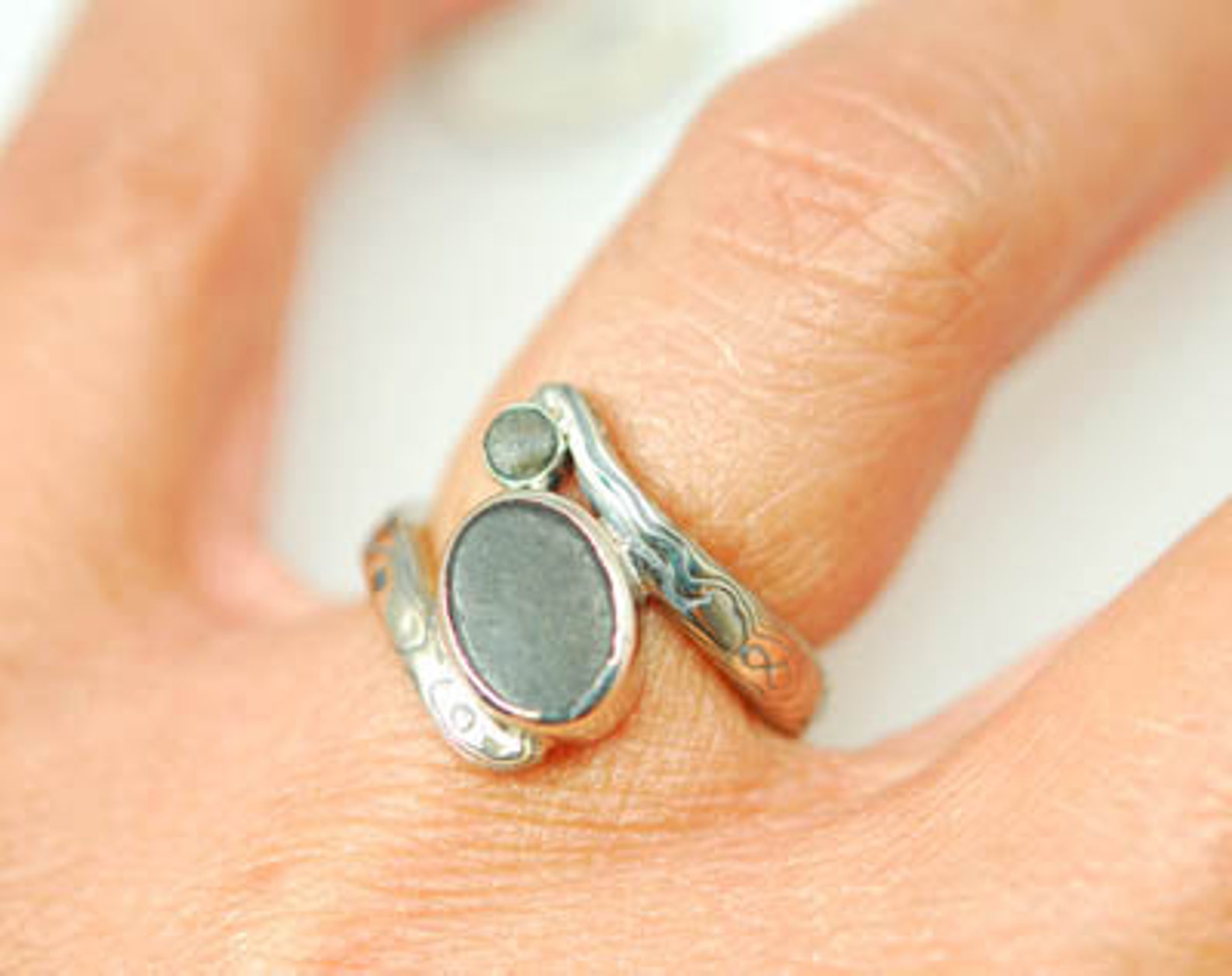 River Rock Wedding Ring in Mokume Gane Custom Design Use Your | Etsy