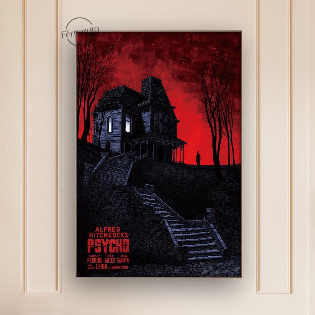 Alfred Psycho Movie Poster | Canvas Print | Film Wall Art | Home ...