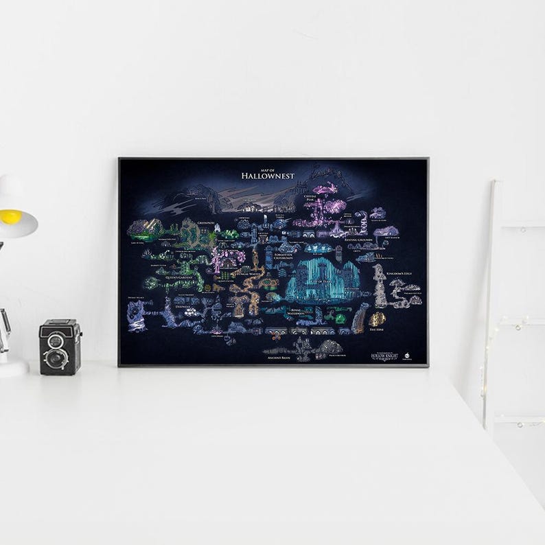Hollow Knight Map Poster | Canvas Print | Film Wall Art | Home Theater ...