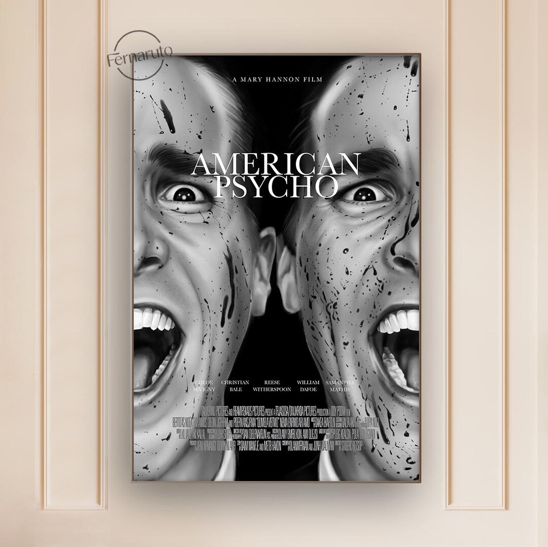 American Psycho Classic Movie Poster | Canvas Print | Film Wall Art ...