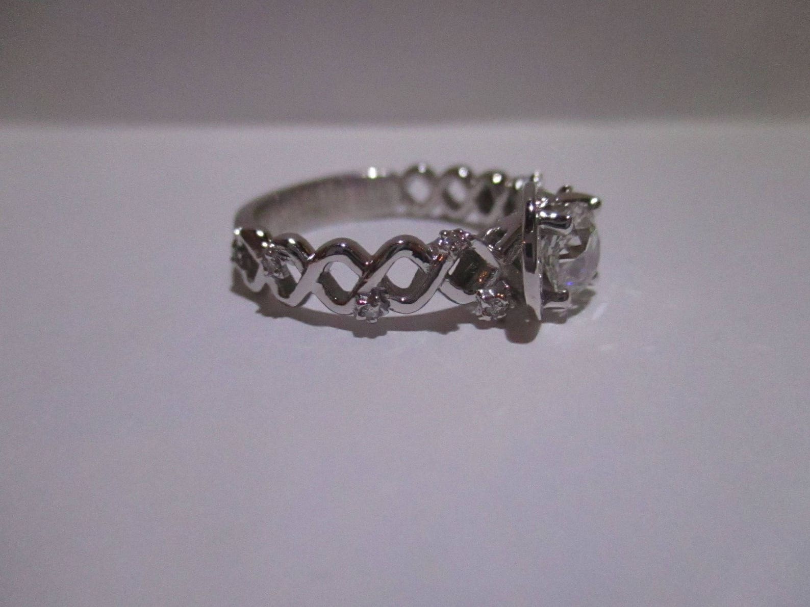 Moon and Stars Filigree Diamond Engagement Ring or Birthstone Ring ...