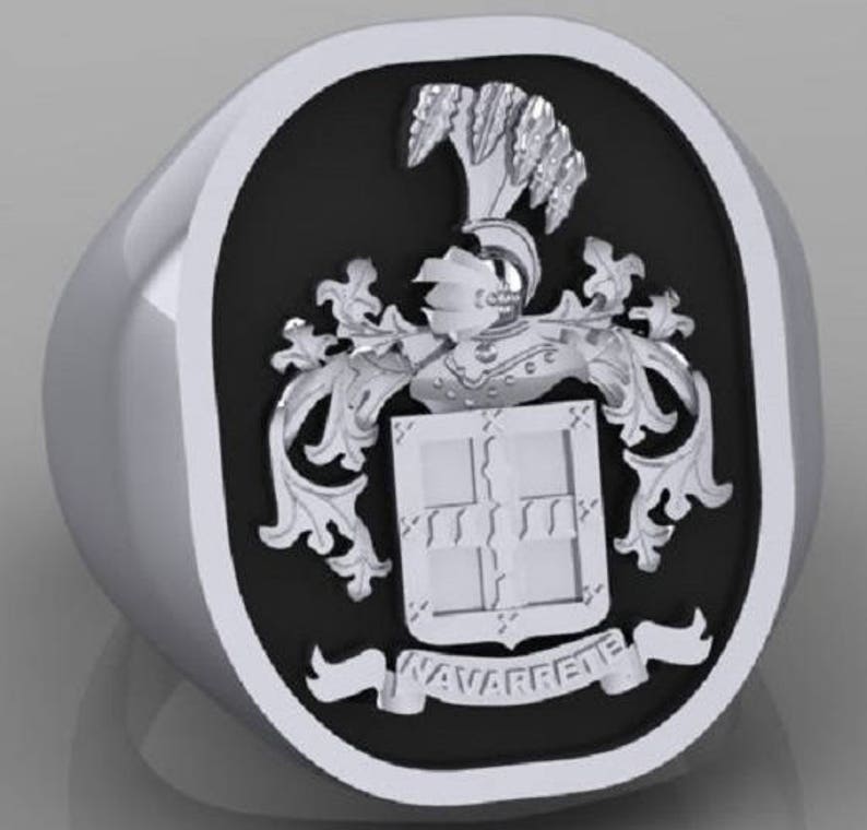 Family Crest Custom Signet Ring, Solid Gold or Sterling Silver - Etsy