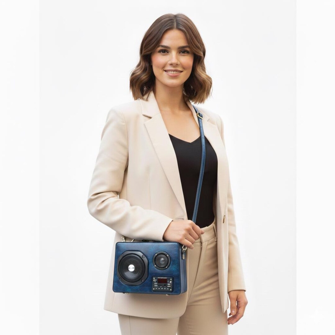 Vintage Radio Speaker Handbag, Retro Leather Look Ladies Shoulder Bag ...