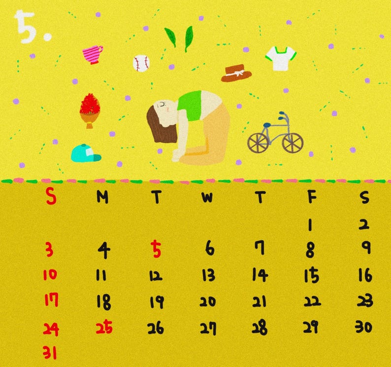 2026 Full Year Yoga Calendar Digital Set/13pages (digital Download ) - Etsy