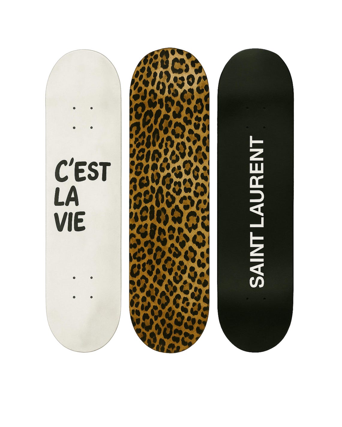 High Fashion Skateboard Deck Poster – C’est La Vie, Leopard Print Decor ...