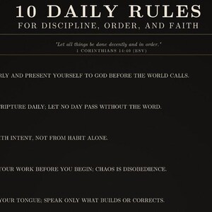 10 Daily Rules for Discipline, Order, and Faith | Christian Men ...