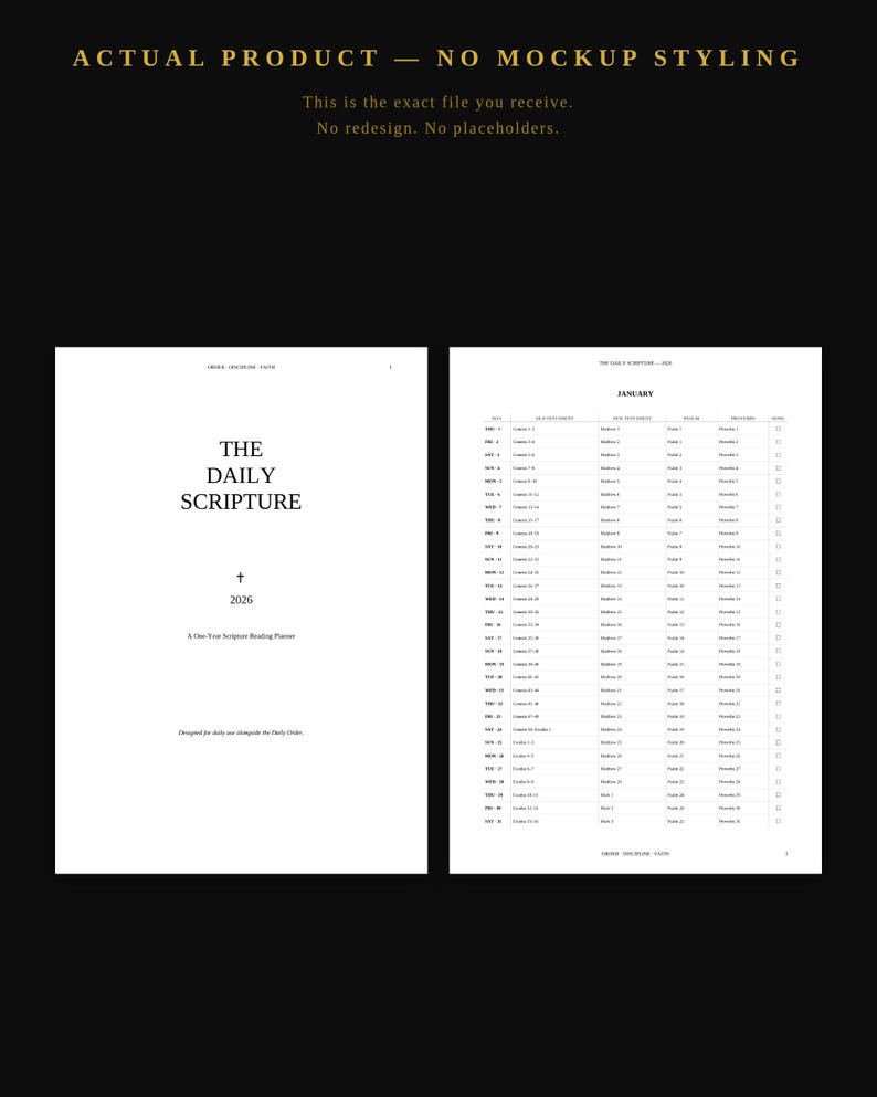 Christian Discipline System for Men – Daily Order Printable (A4/US ...