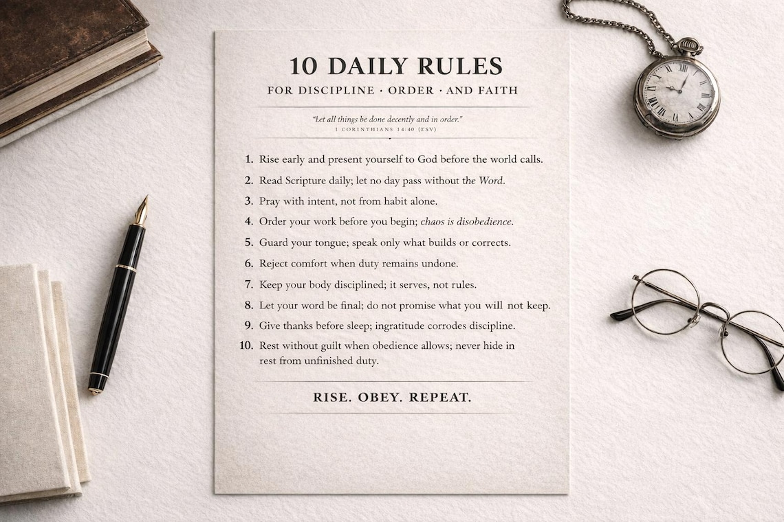 10 Daily Rules for Discipline, Order, and Faith | Christian Men ...