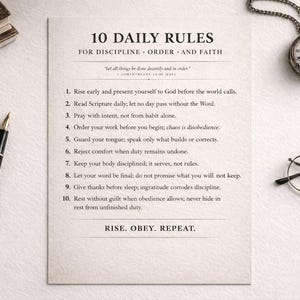 10 Daily Rules for Discipline, Order, and Faith | Christian Men ...