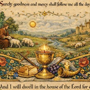 Psalm 23 Illuminated Manuscript Art – Christian Scripture Print ...