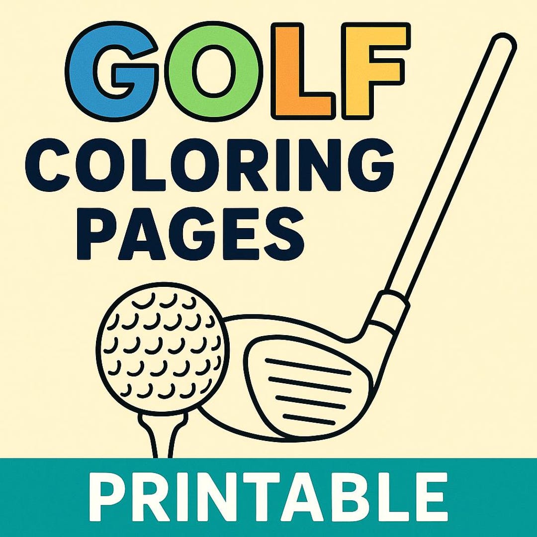 Golf Coloring Book for Kids Printable | 10-page Sports Activity Book ...