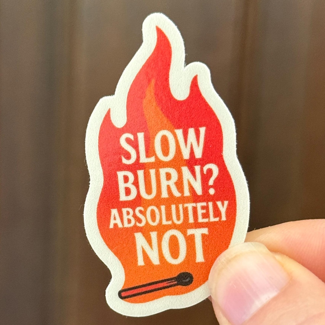 Slow Burn? Absolutely Not Sticker | Romance Reader Humor | Short Reads ...