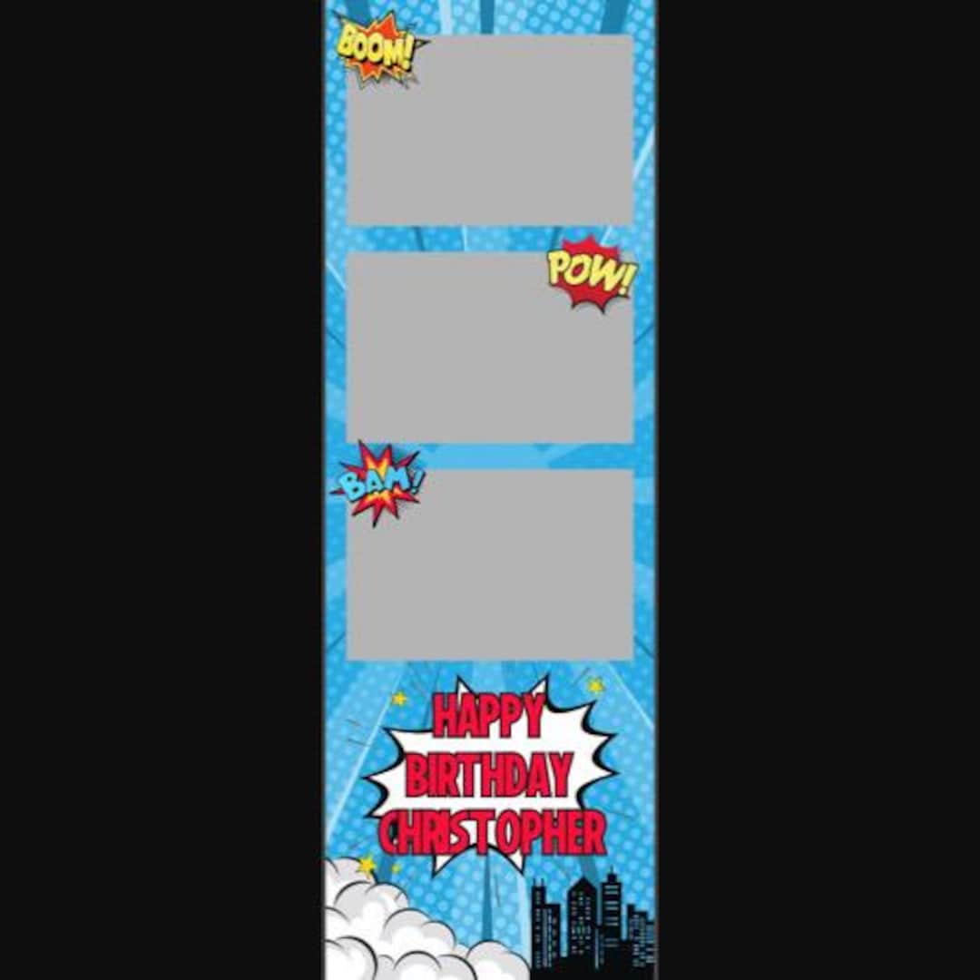 Editable 2x6 Canva Super Hero Photo Booth Template - Etsy