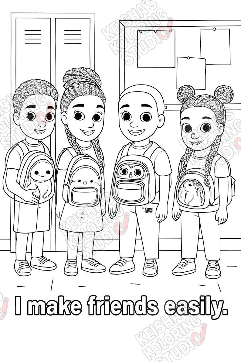 Affirmation Coloring Pages: Back to School Printable Bundle (PDF ...