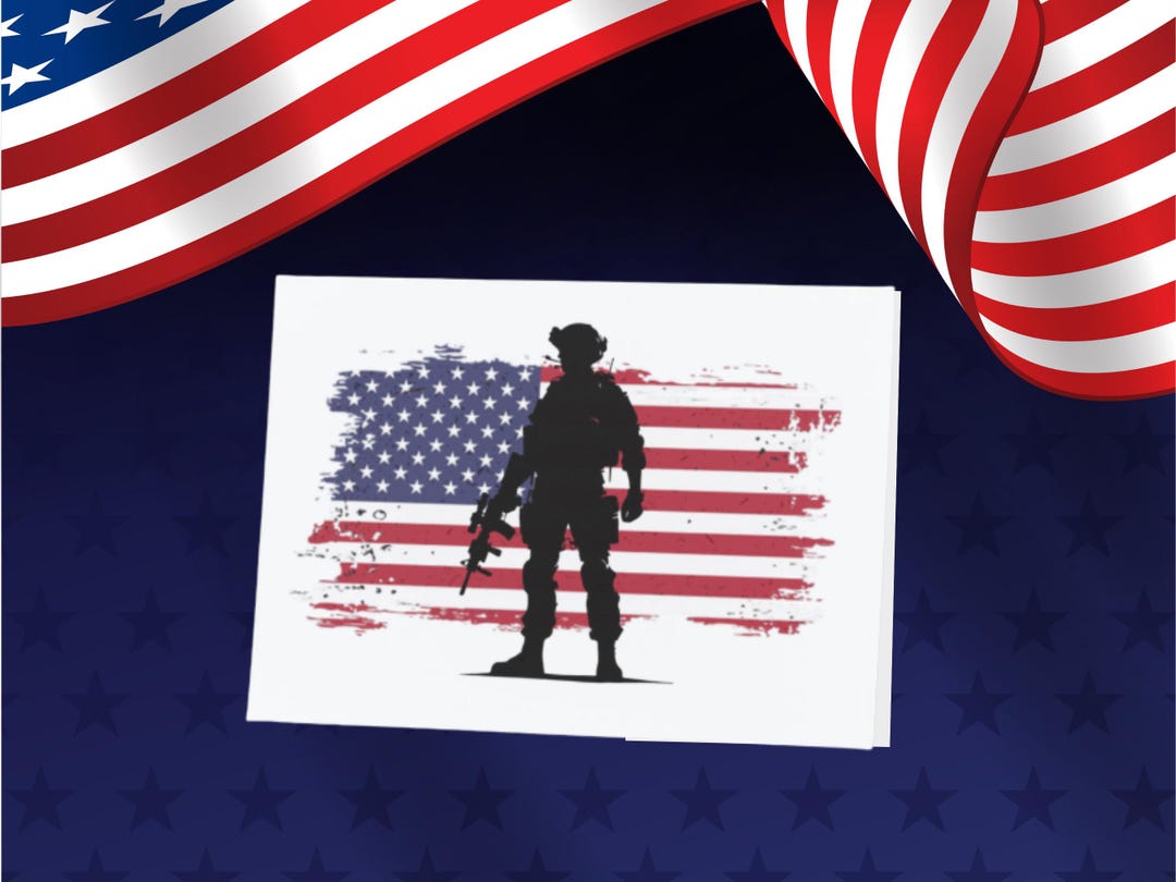 Soldier Silhoutte Military Folded Card (digital Download) Made With ...
