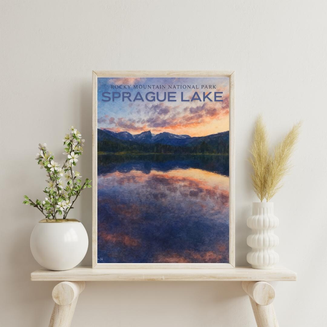 Rocky Mountain National Park Digital Watercolor Print | Colorado ...
